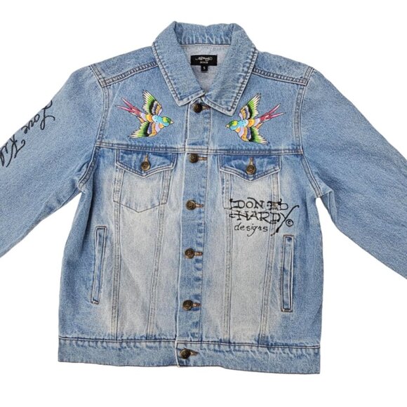 Ed Hardy | Jackets & Coats | Ed Hardy Brave Eagle Womens Denim Jacket ...